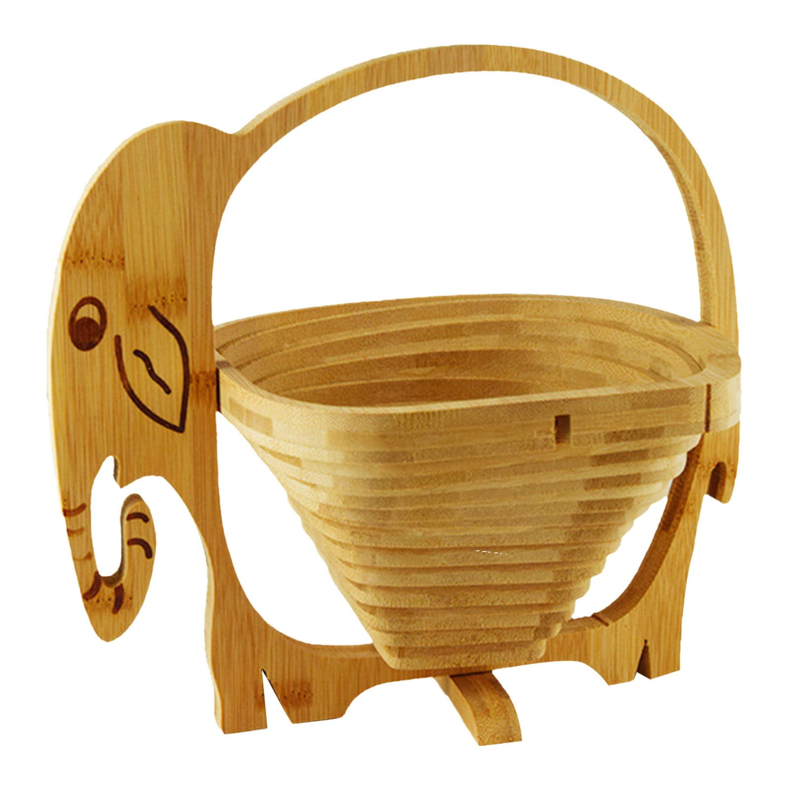 SUSHANG Natural Bamboo Foldable Fruit Basket - Collapsible - Shaped ...