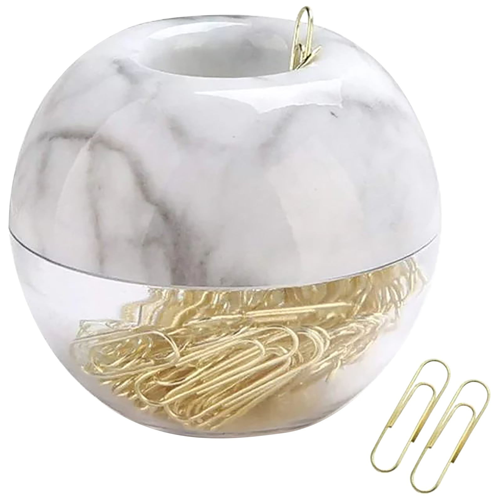 SUSHANG Paper Clip Holder,White Holder with Gold Paper Clips Office ...