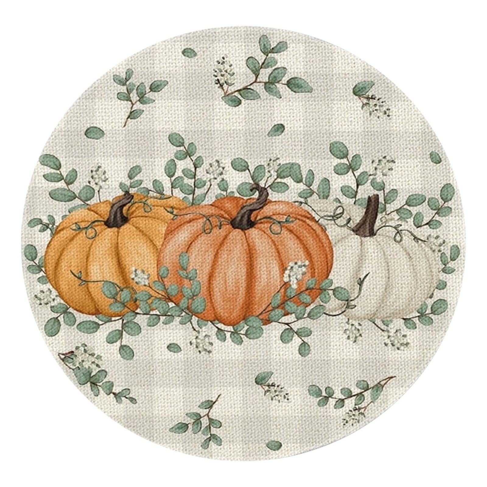 SUSHANG Pumpkins Leaves Round Fall Placemats - Seasonal Autumn Themed ...