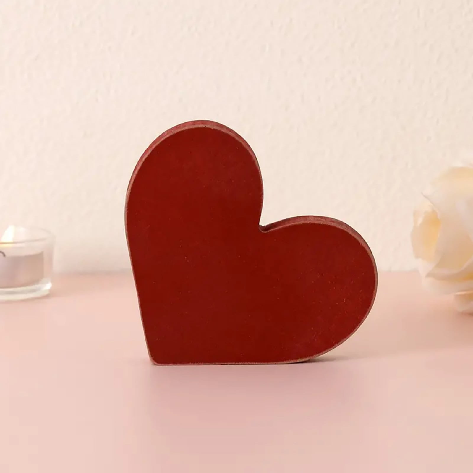SUSHANG Red Heart Figurine Heart Statue Decor Wedding Anniversary ...