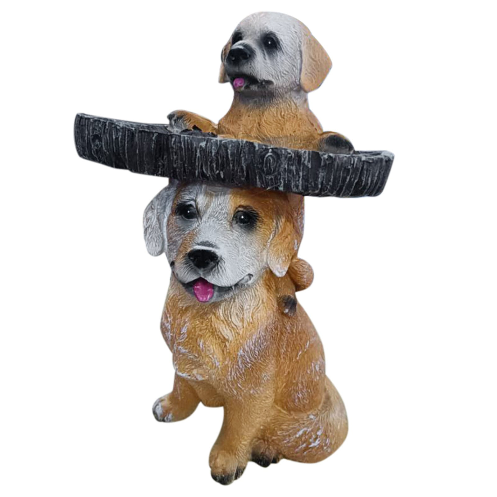 SUSHANG Resin Dog Birdbath Decorative Polyresin Antique Garden Bird ...