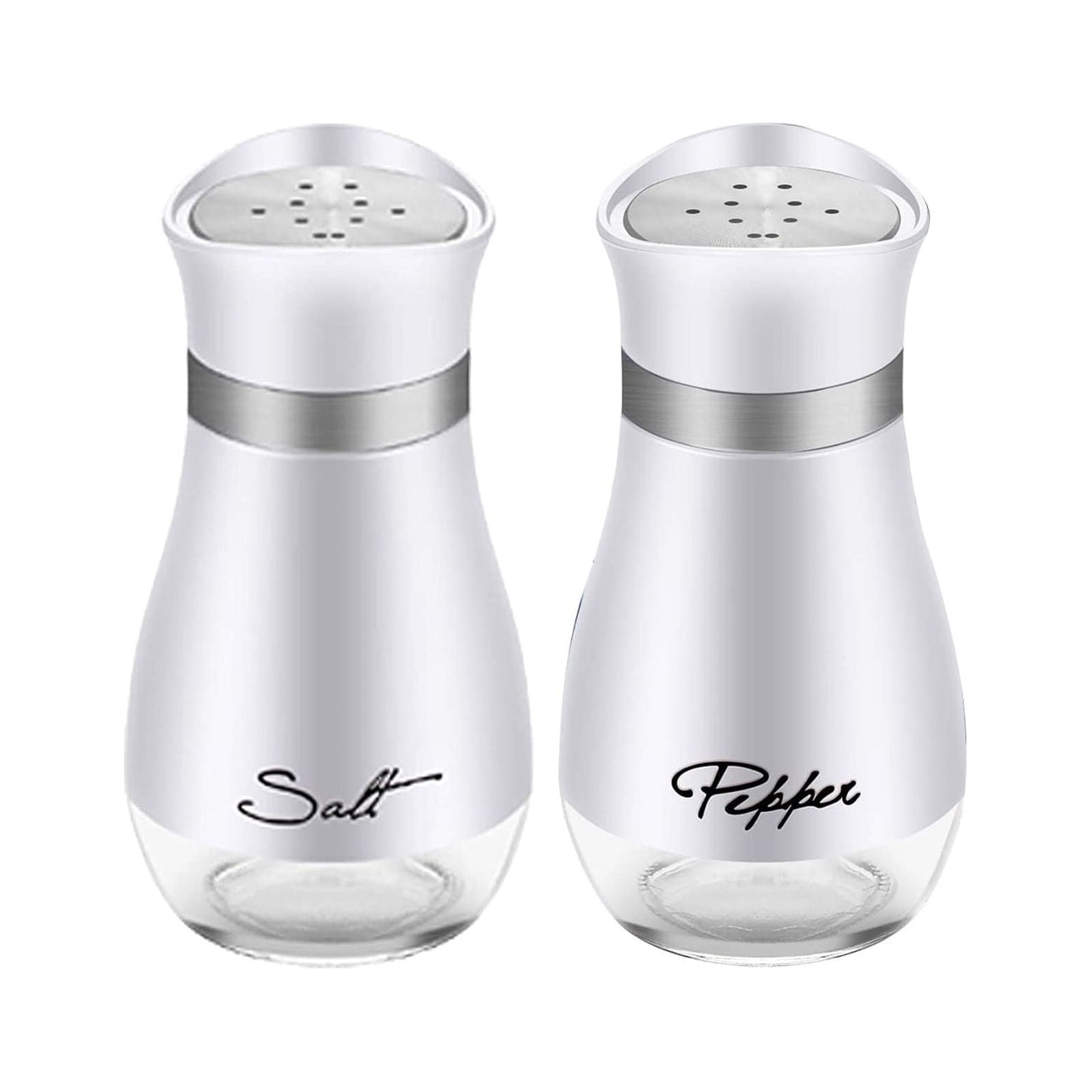 SUSHANG Salt and Pepper Shakers Elegant Refillable Set with Clear Glass ...