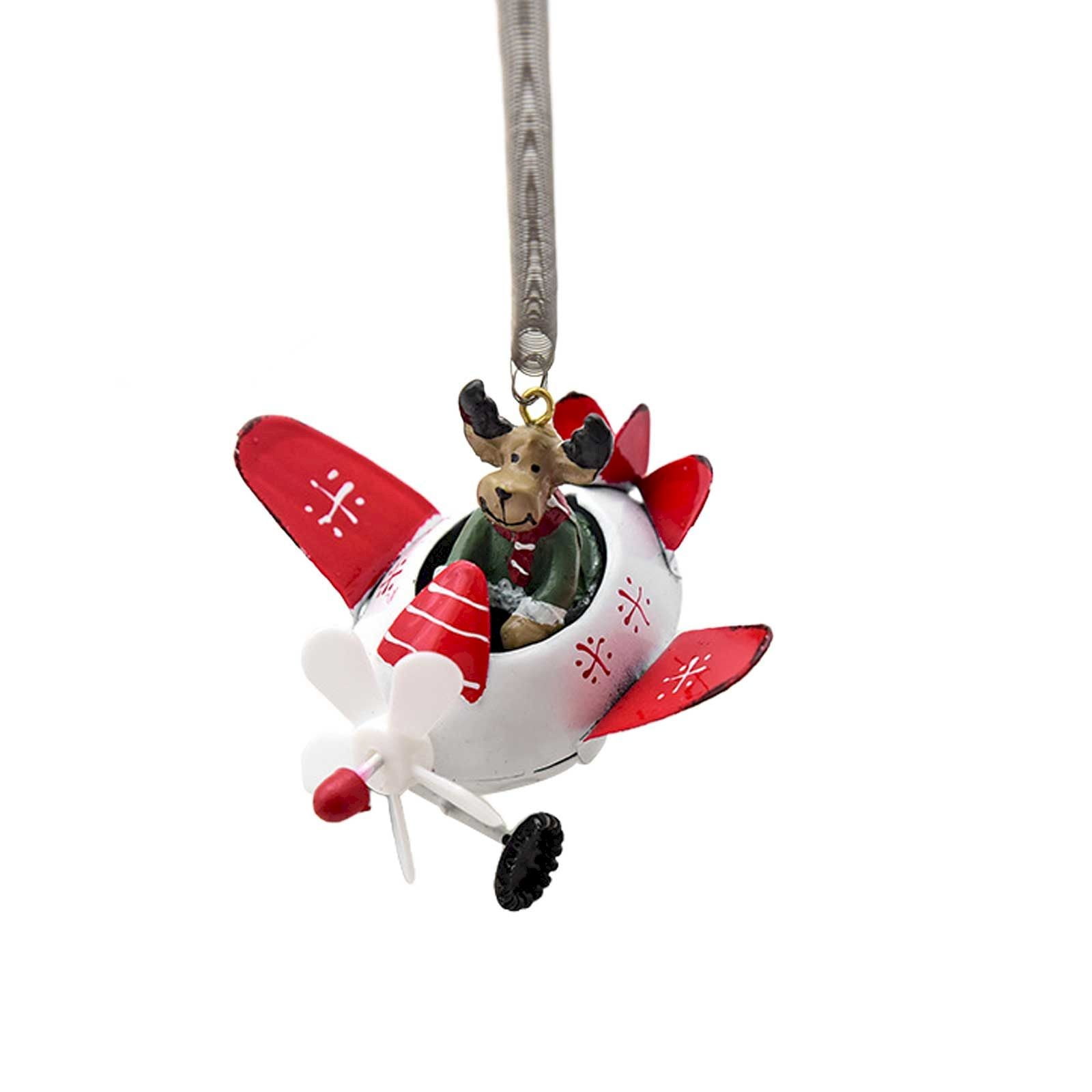 SUSHANG Snowman on Airplane Santa on Airplane Ornament Fun Christmas ...