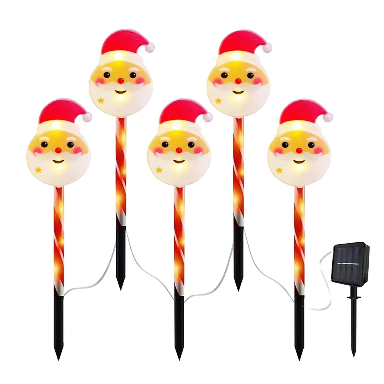 SUSHANG Solar Powered Christmas Outdoor Decoration Lights 5PCS LED ...