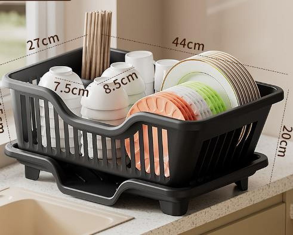 SUSHANG Space-Saving Dish Drainer Rack Set Dish Drying Rack Dish ...