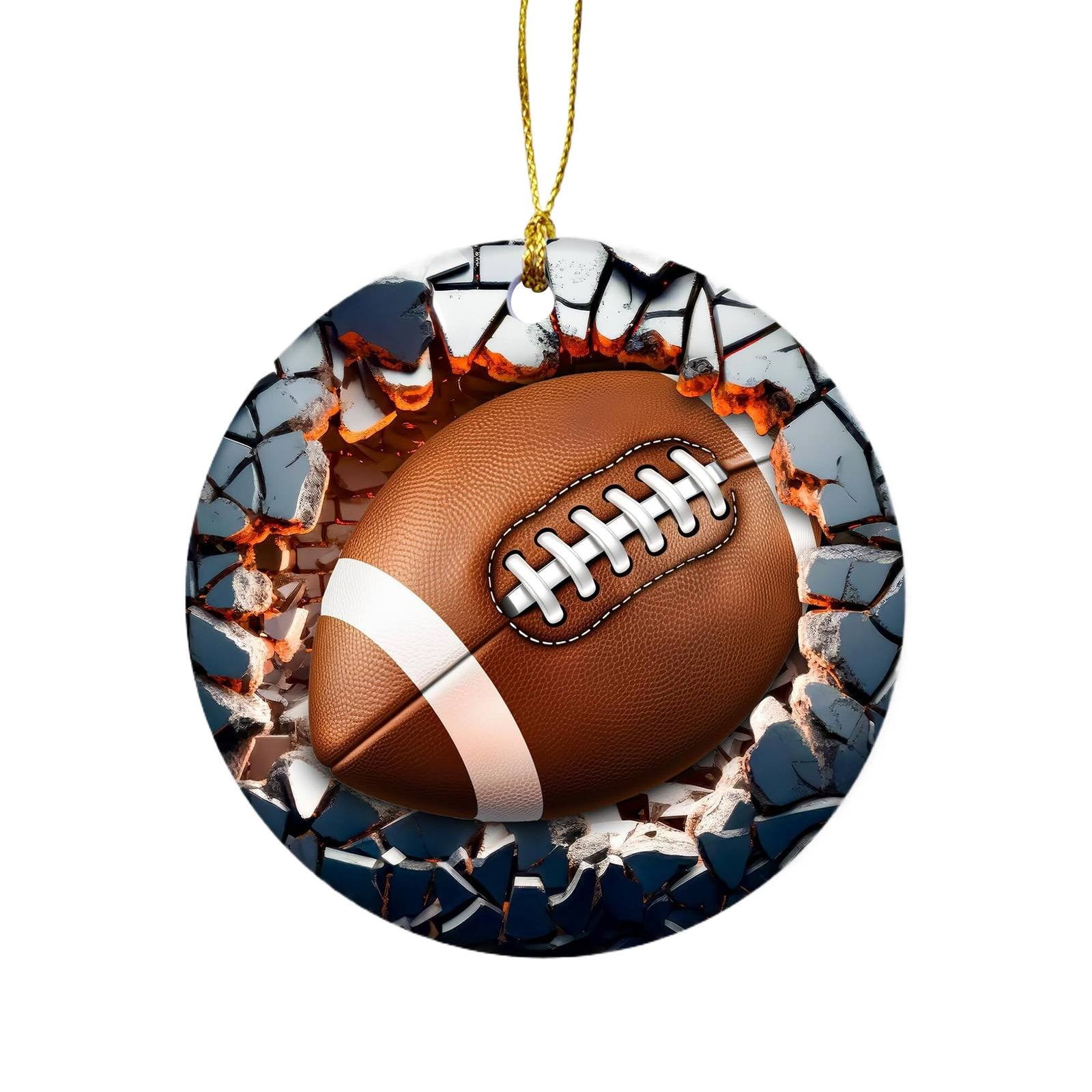 SUSHANG Sports Themed Christmas Tree Ornament, Double Sided Ball Design ...