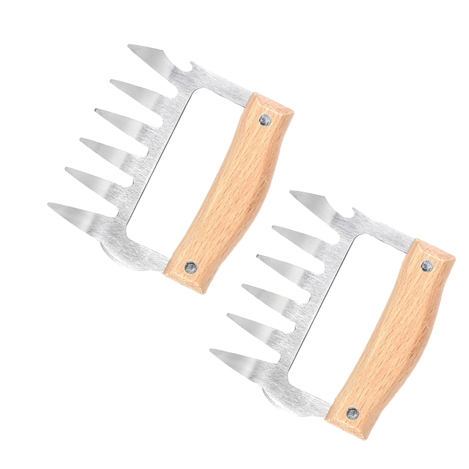 SUSHANG Stainless Meat Handler Shredder with Wooden Handle for BBQ ...