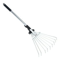 KAMIDA Adjustable Metal Rake for Leaves,Garden Dethatcher Yard Rake ...