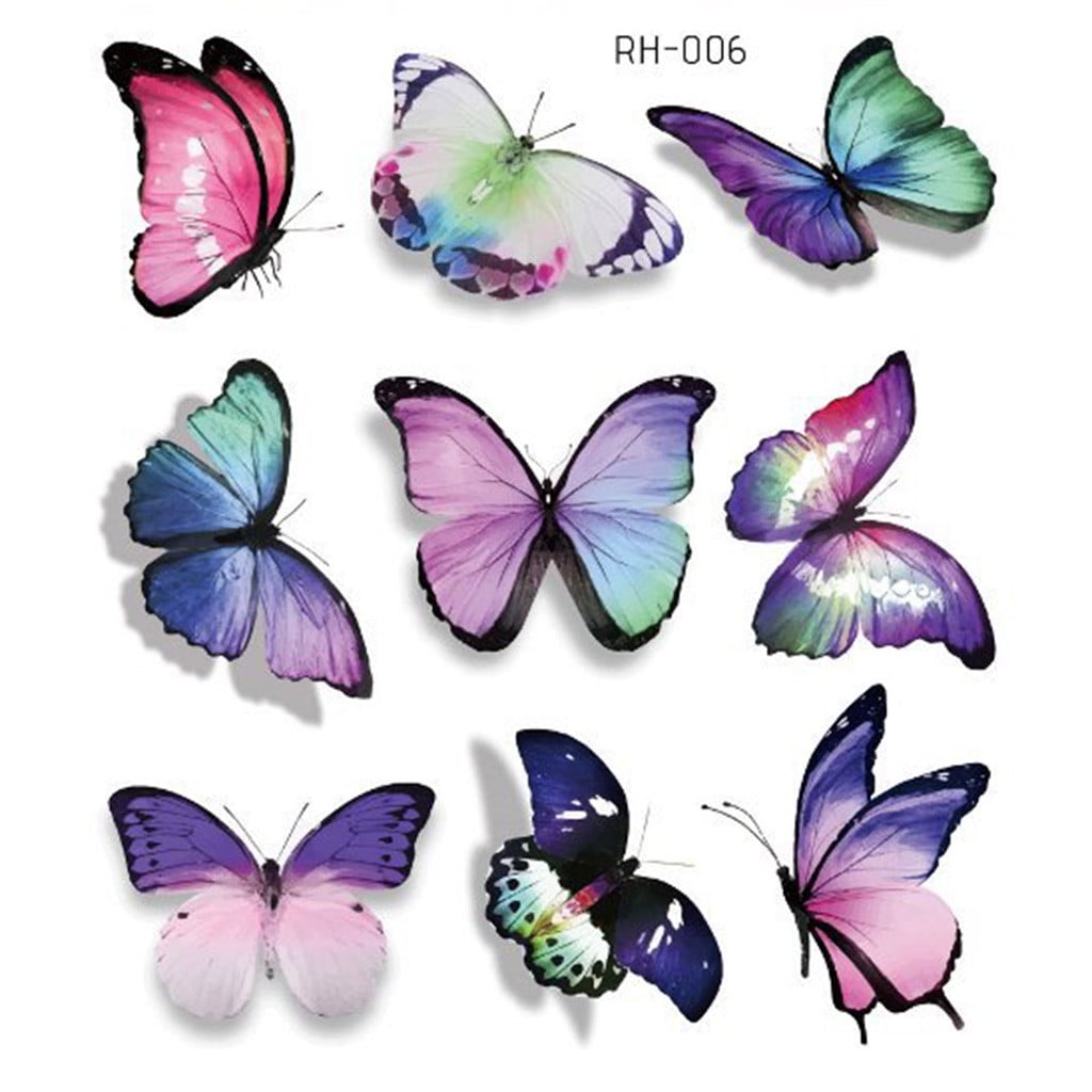 SUSHANG Trendy 3D Tattoo Stickers Colorful Waterproof Temporary Tattoo ...