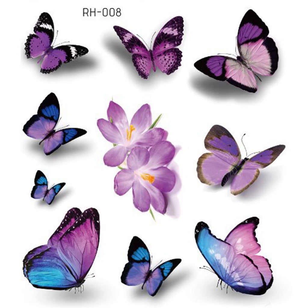 SUSHANG Trendy 3D Tattoo Stickers Colorful Waterproof Temporary Tattoo ...