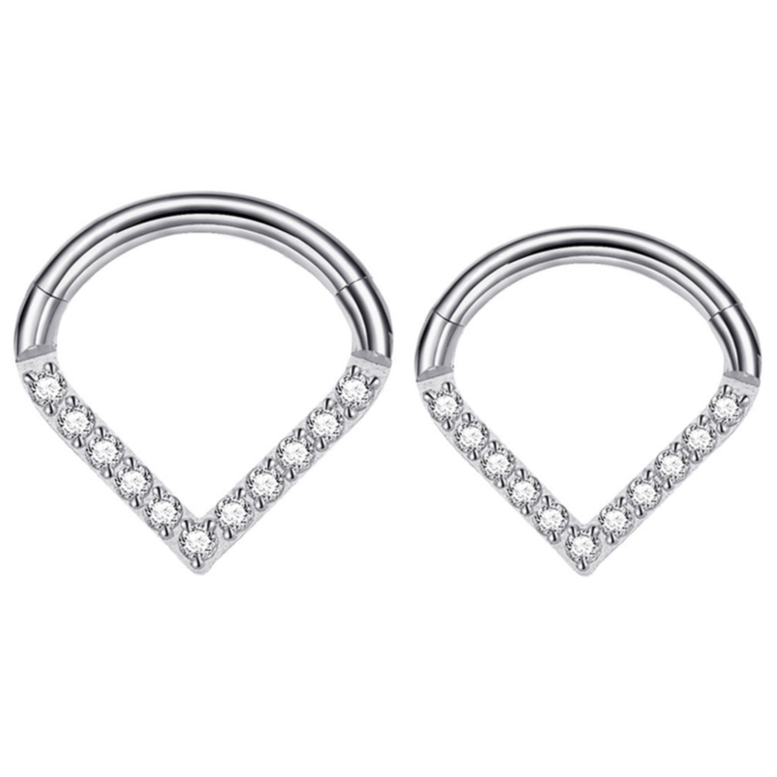 SUSHANG Water Drop Zircon Earrings Surgical Septum Daith Tragus ...