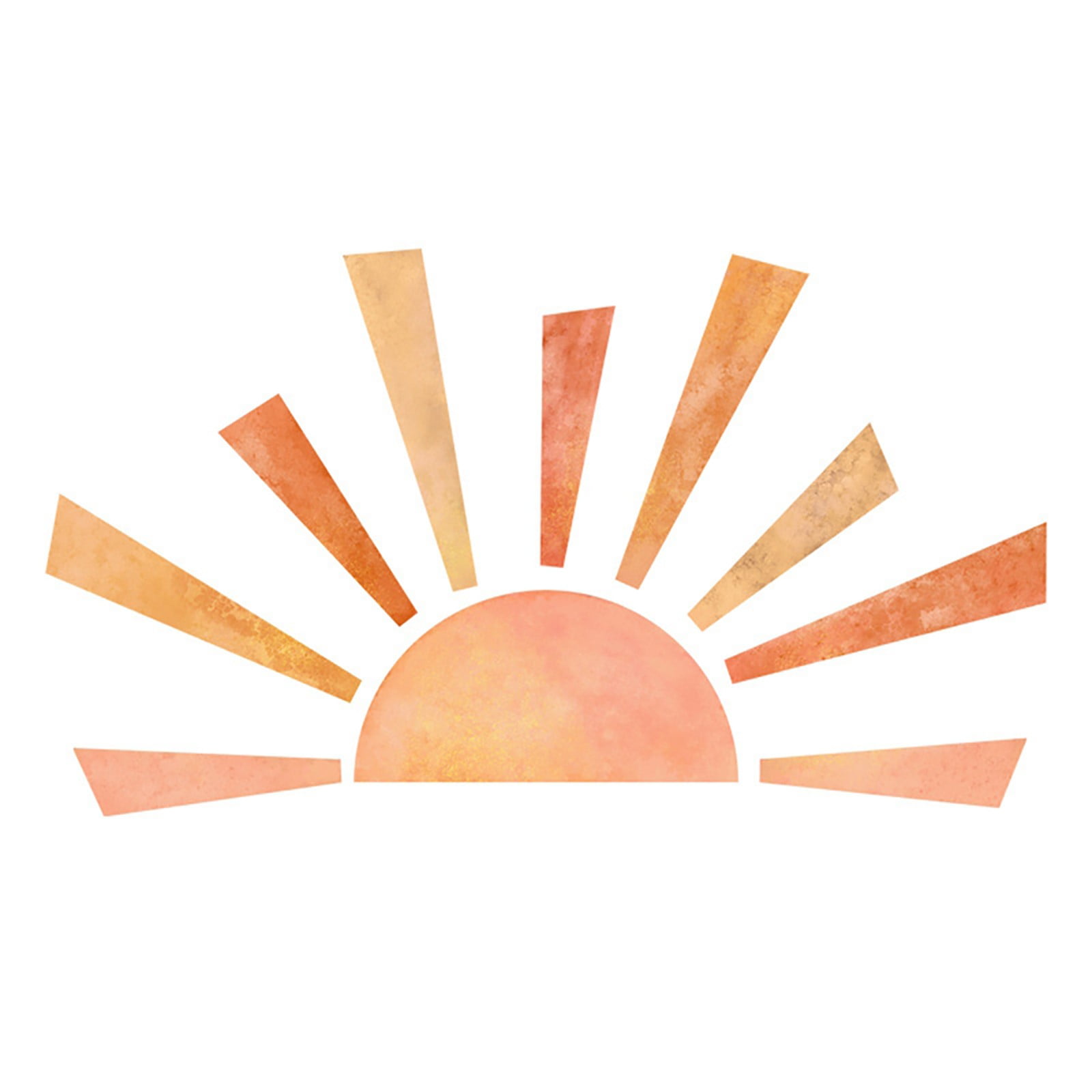 SUSHANG Watercolor Boho Sun Wall Decals Peel and Stick, PVC Sunrise ...