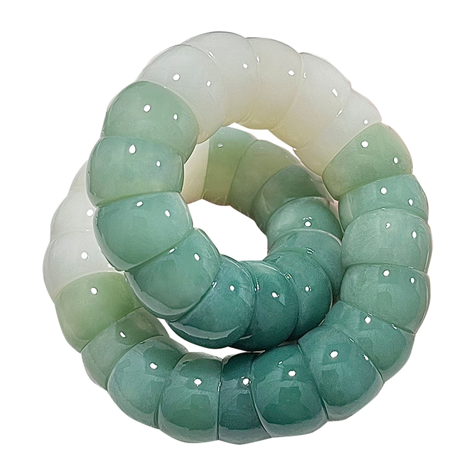 SUSHANG White Jade Bodhi Root Bracelet Green Gradient Pig Intestine ...