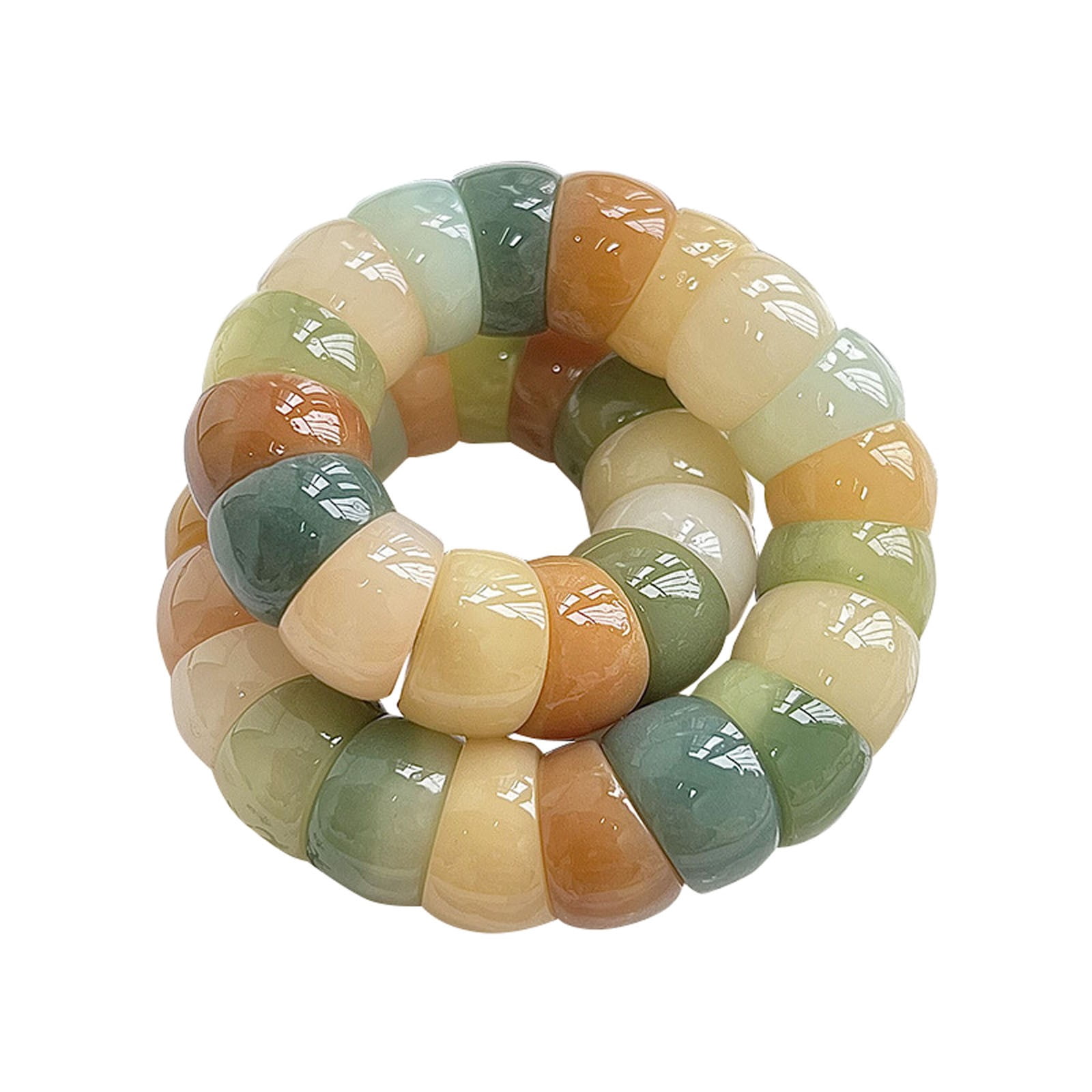 SUSHANG White Jade Bodhi Root Bracelet Green Gradient Pig Intestine ...