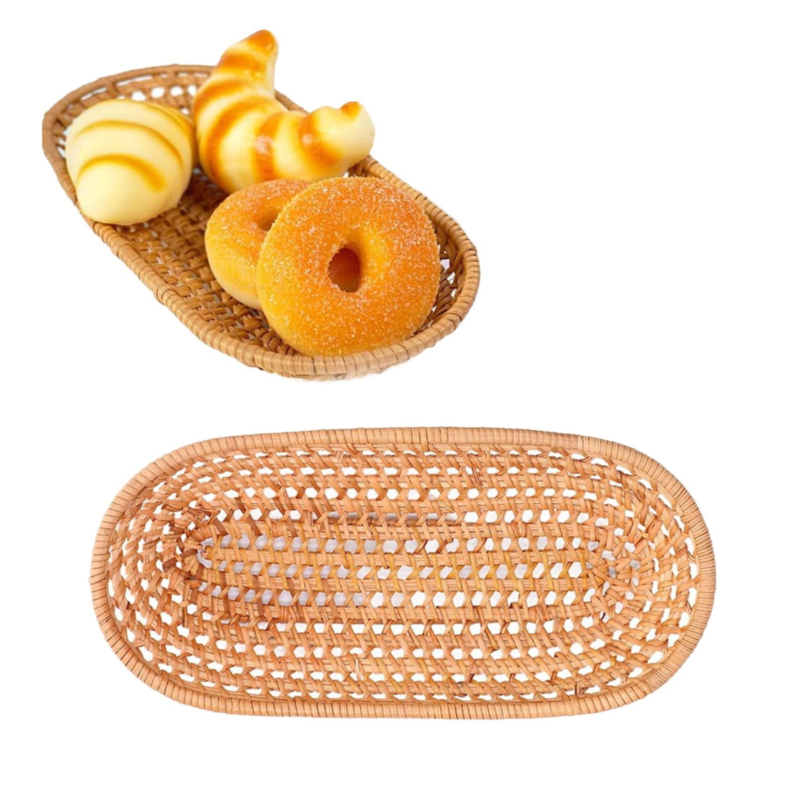 SUSHANG Wicker Bread Basket Woven Bread Baskets Rattan Fruit Rattan ...