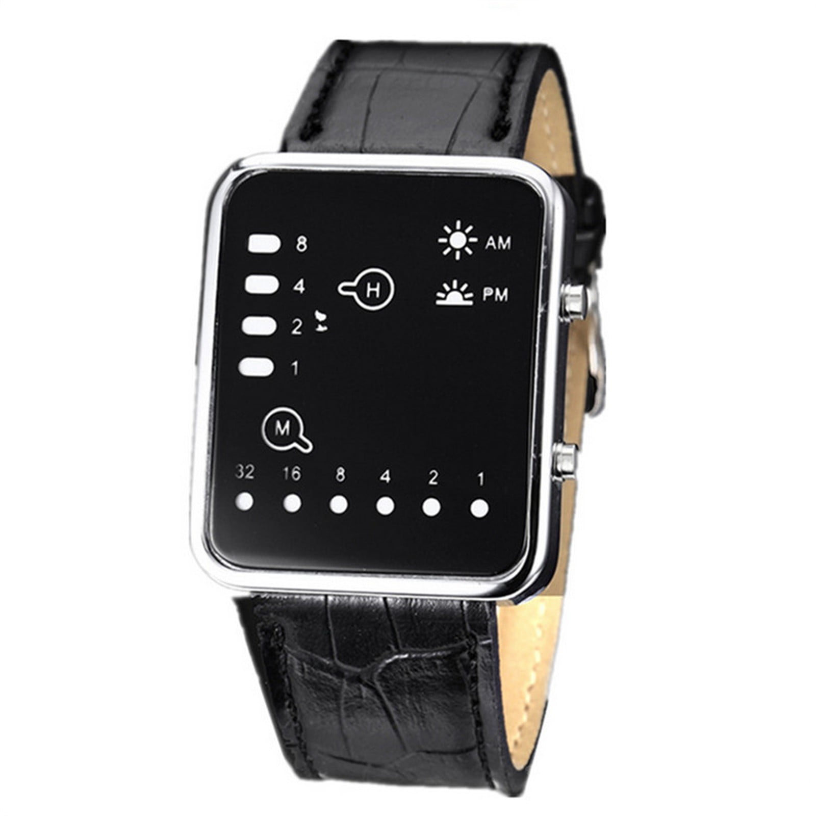 SUSHNAG Belt Red Light Watch Led Leather Sport Women Wristwatch Wrist ...