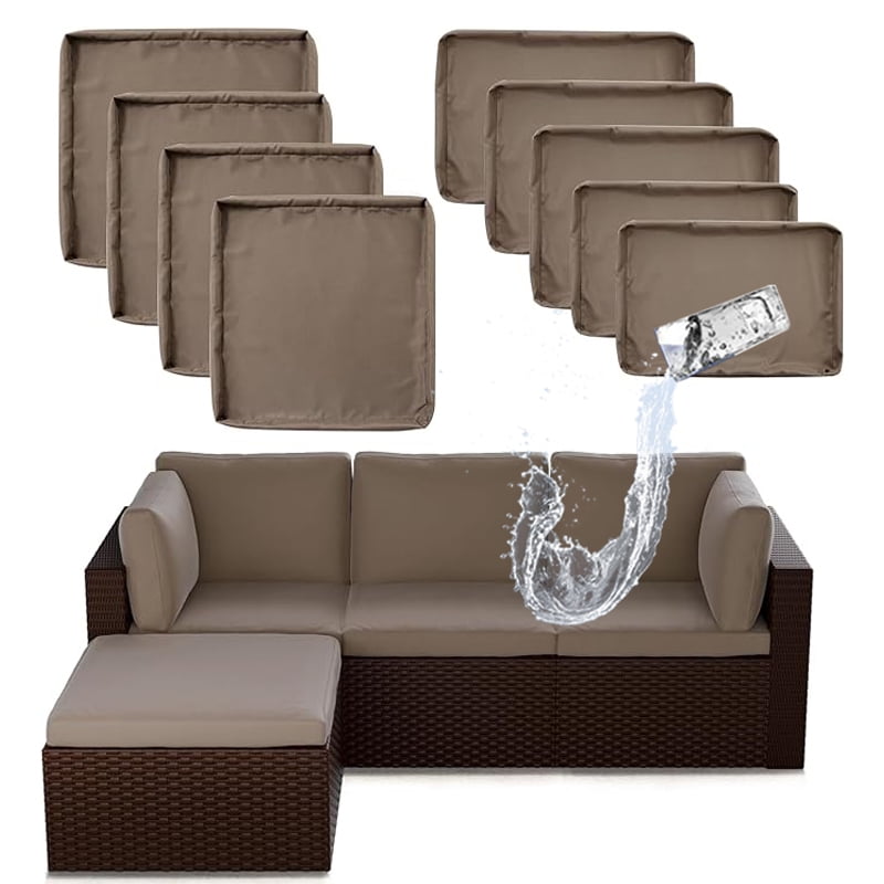 9 Pcs Outdoor cushion cover with Zipper, Outdoor Patio Cushion Covers ...