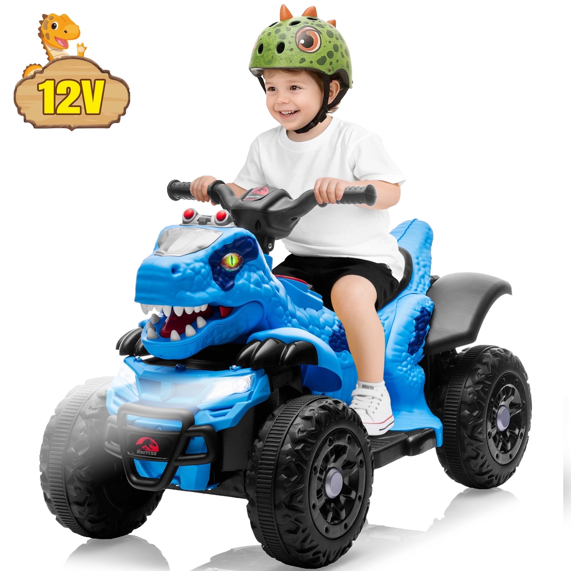 SUSIELADY 12V Kids Dinosaur Ride on ATV, Quad 4 Wheeler Dinosaur Design ...