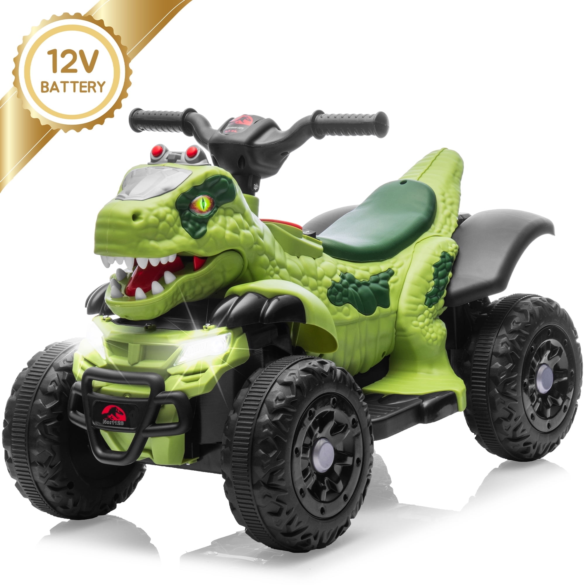 SUSIELADY 12V Kids Ride On Car, Electric Dinosaur ATV Battery Powered 4 ...