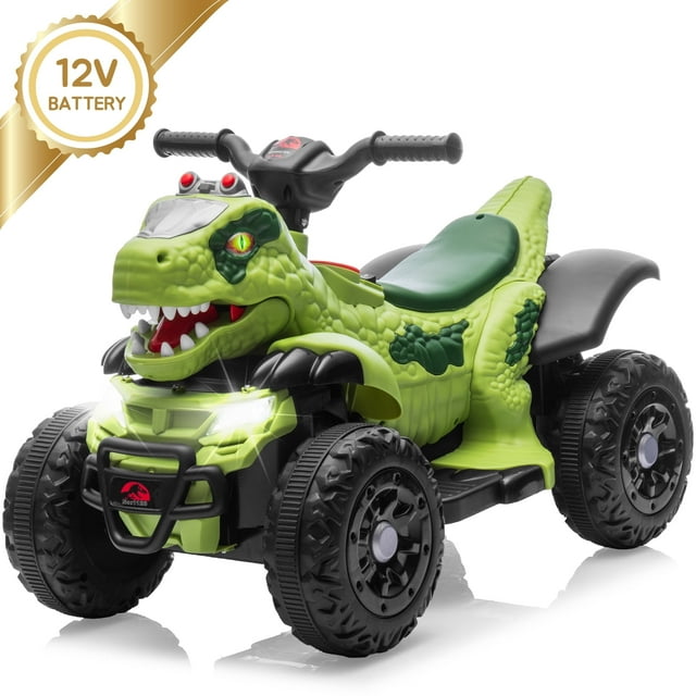 SUSIELADY 12V Kids Ride On Car, Electric Dinosaur ATV Battery Powered 4 ...