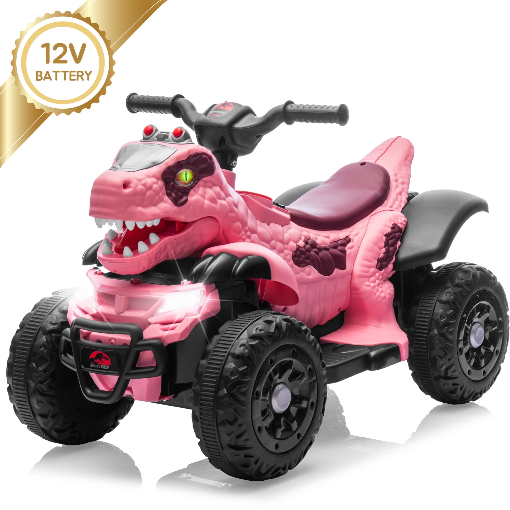 SUSIELADY 12V Kids Ride On Car, Electric Dinosaur ATV Battery Powered 4 ...