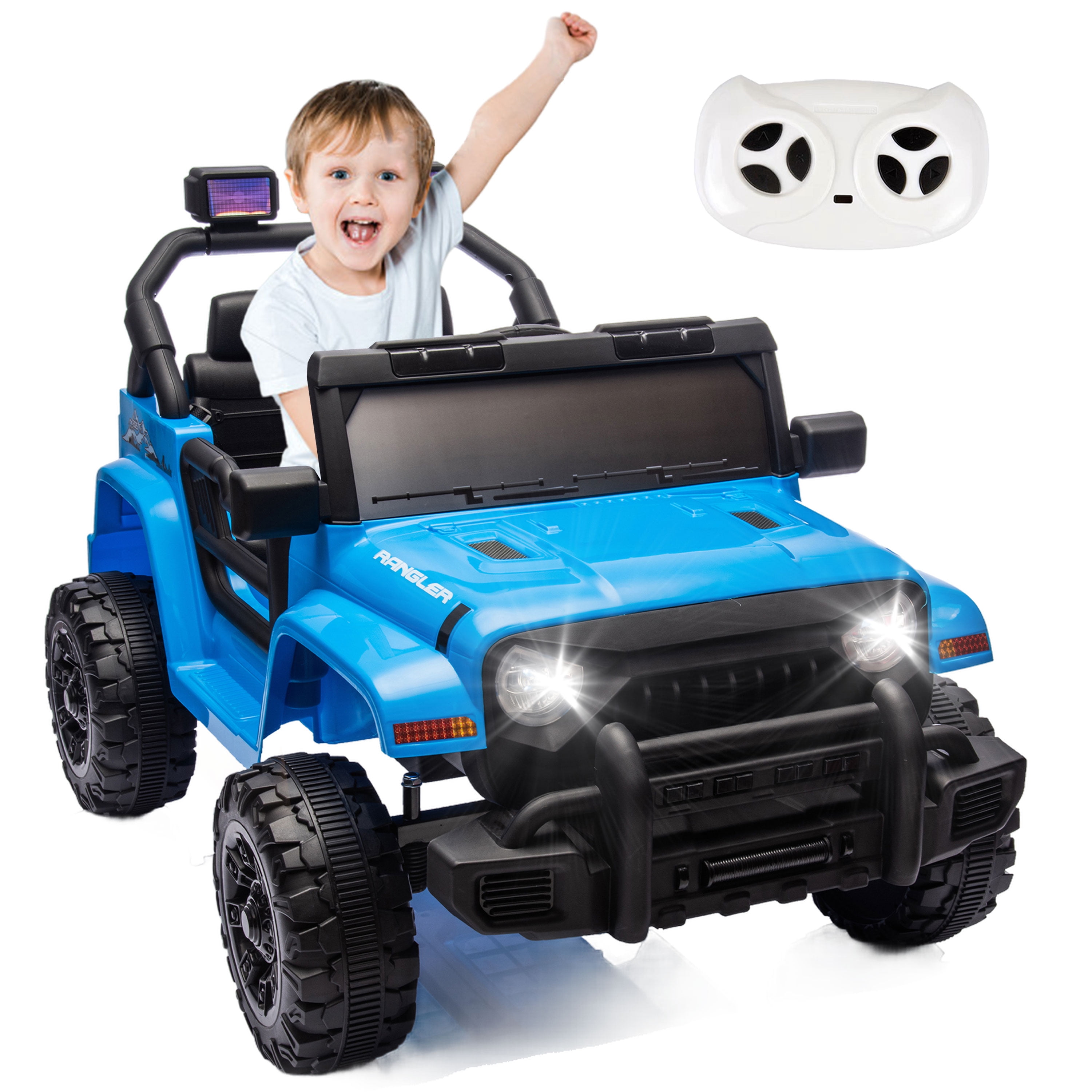 SUSIELADY 12V Kids Ride on Car, Ride on Truck, Dual drive, Four-Wheel ...