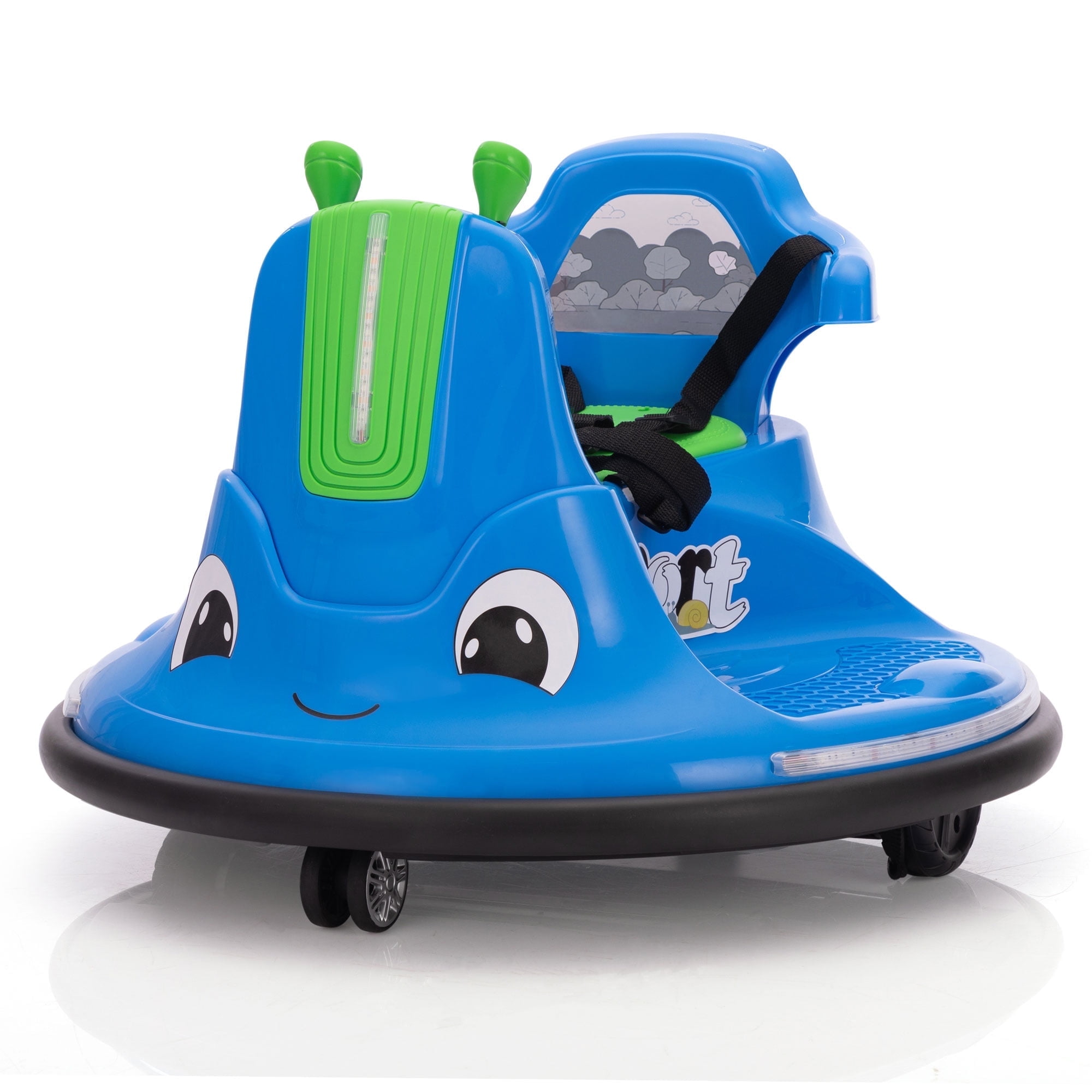 SUSIELADY 12V Snail-Shaped Kids Electric Bumper Car, Kids Ride On with ...