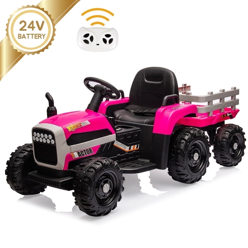 SUSIELADY 24V Electric Ride On Tractor, Kids Battery Powered UTV with ...