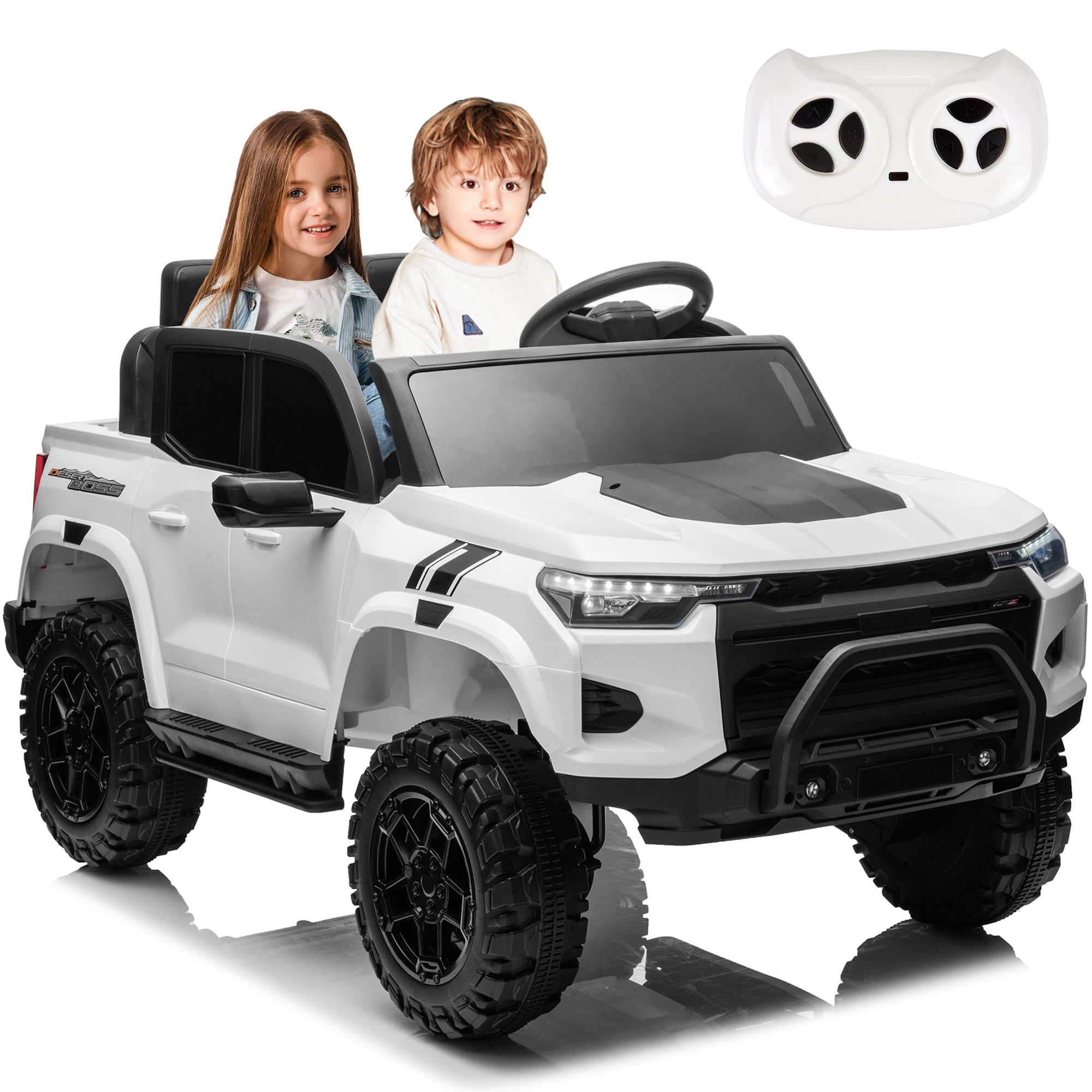SUSIELADY 24V Kids Ride on Car, 2-Seater Kids Ride on Pickup, 4WD 800W ...
