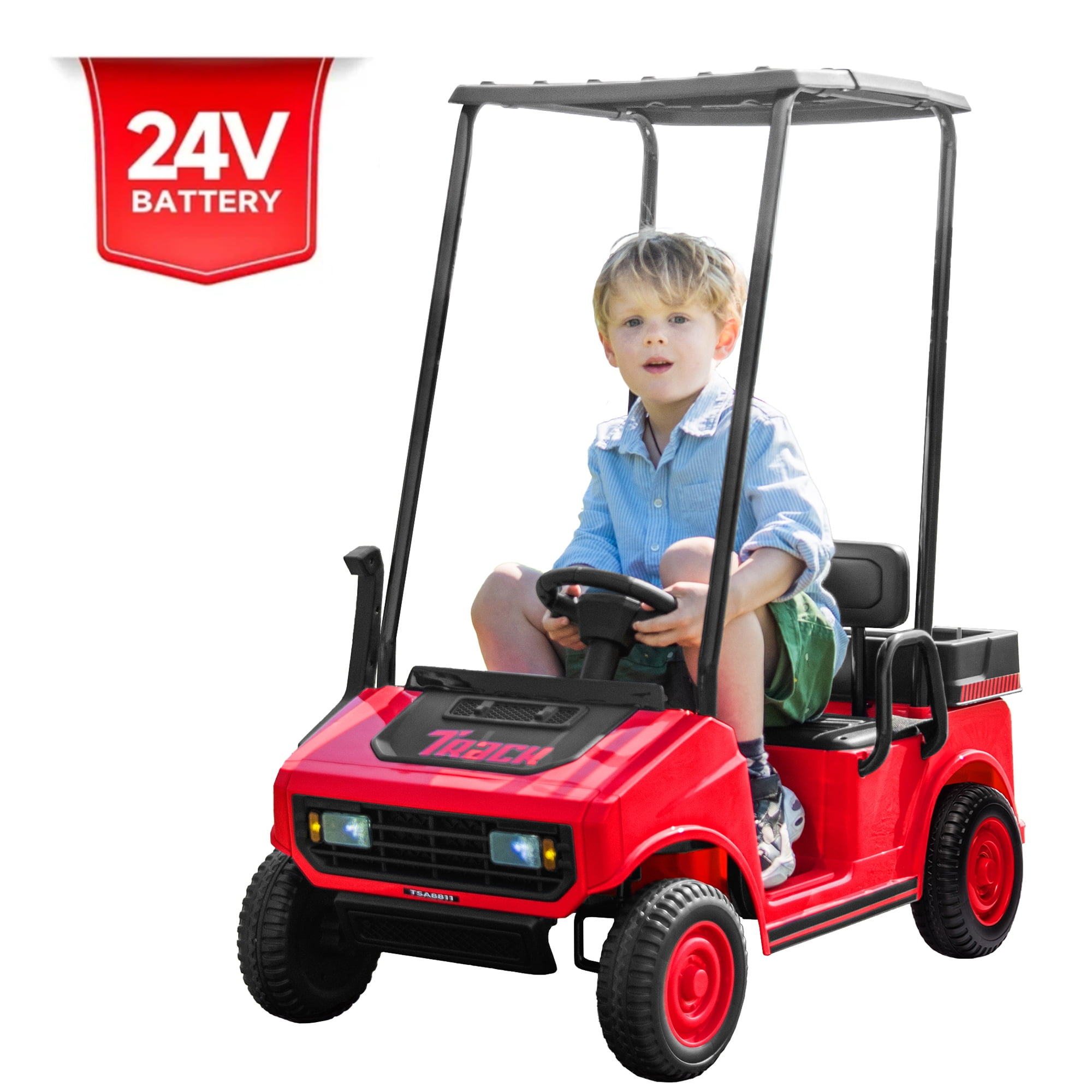 SUSIELADY 24V Kids Ride on Car, Ride on Truck, Electric Golf Cart with ...