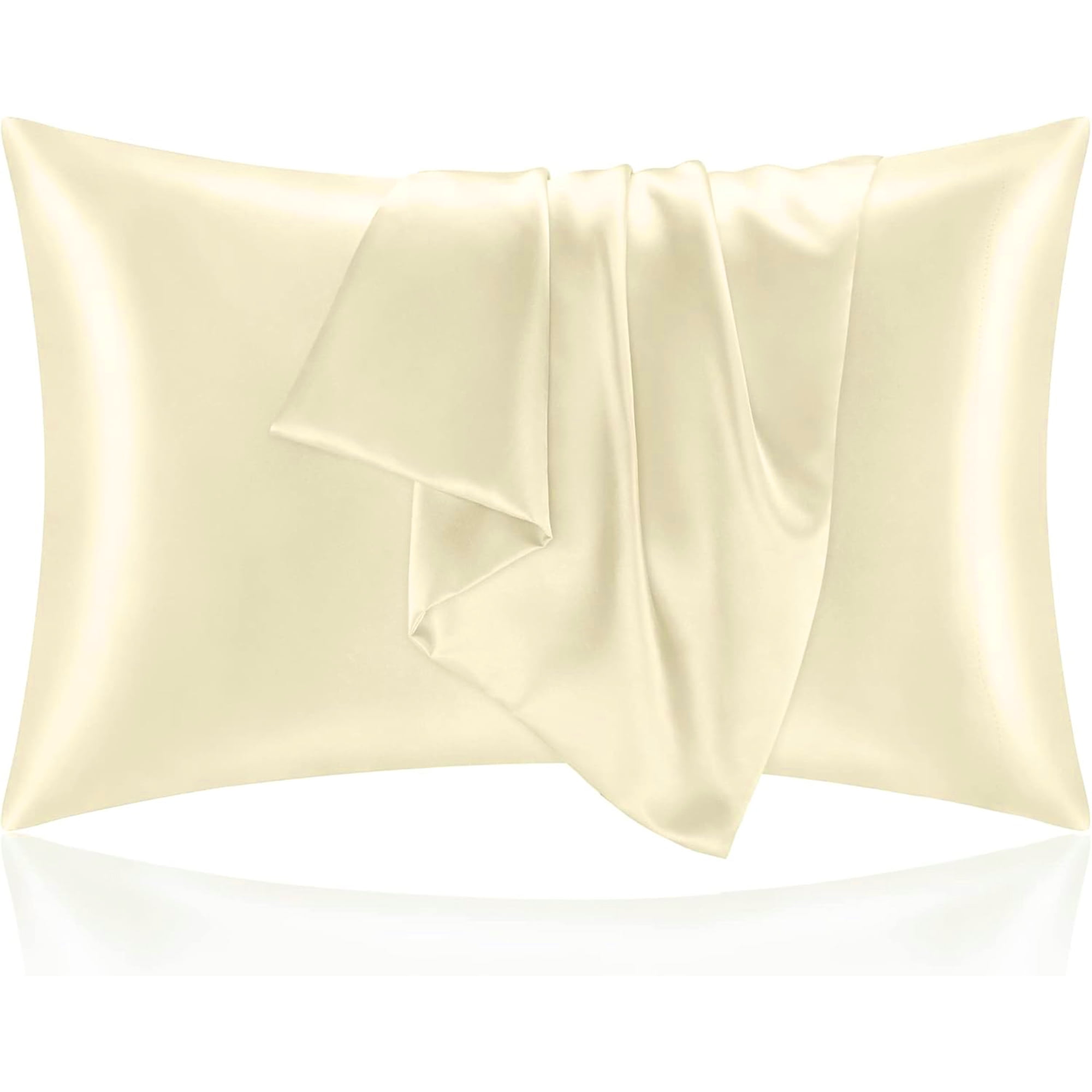SUSIELADY Satin Pillowcases Standard Size Set of 2 Cooling Silk-Like ...