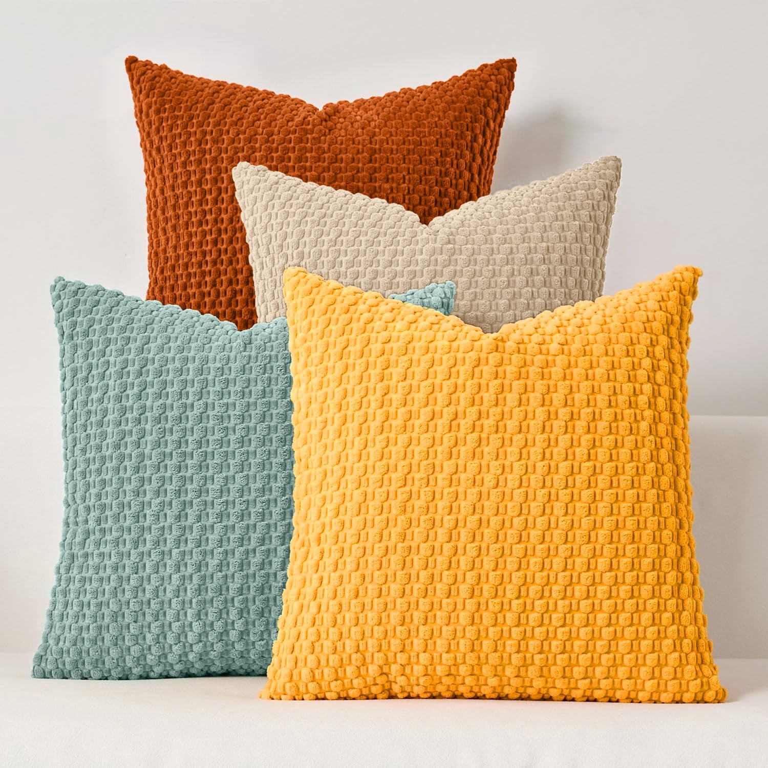 SUSIELADY Throw Pillow Covers 18x18 Set of 4, Super Soft Boho Corduroy ...