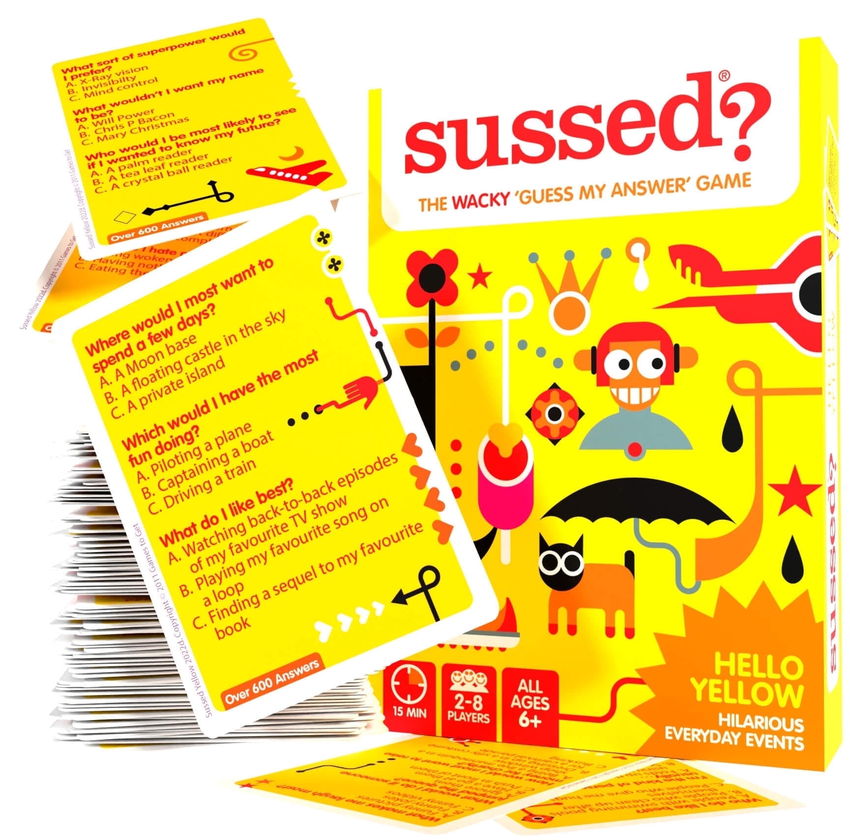 Sussed, Card Game, 231 Fun Conversation Starters, Yellow Pack - Walmart.com