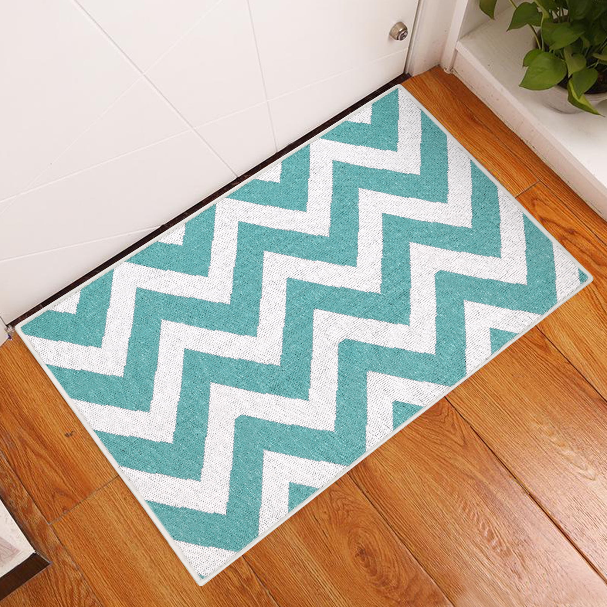 SUSSEXHOME Heavy Duty Ultra Thin Non Slip Washable Cotton Indoor Rug ...