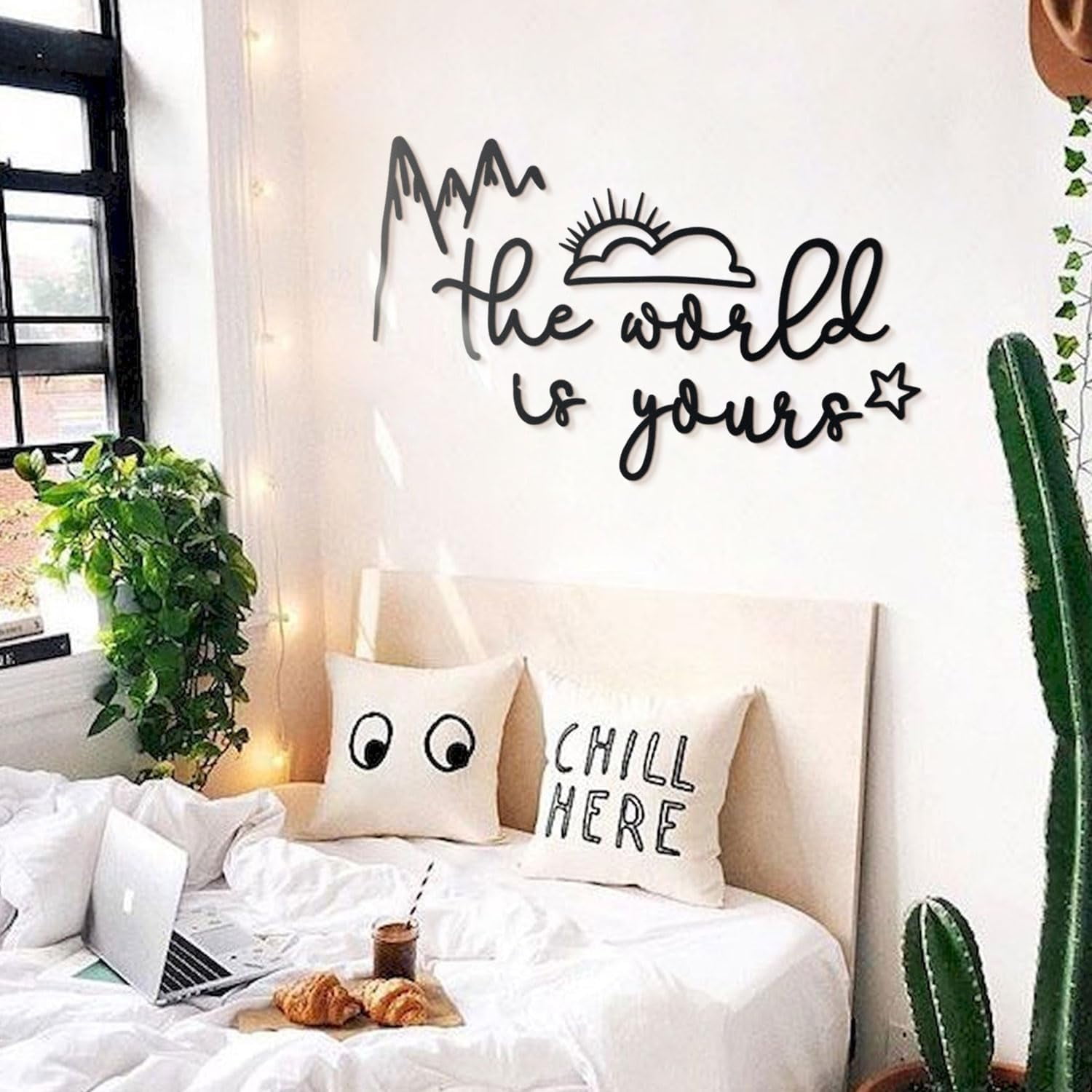 SUSSEXHOME The World Is Yours Metal Wall Art - 7-Piece Motivational ...