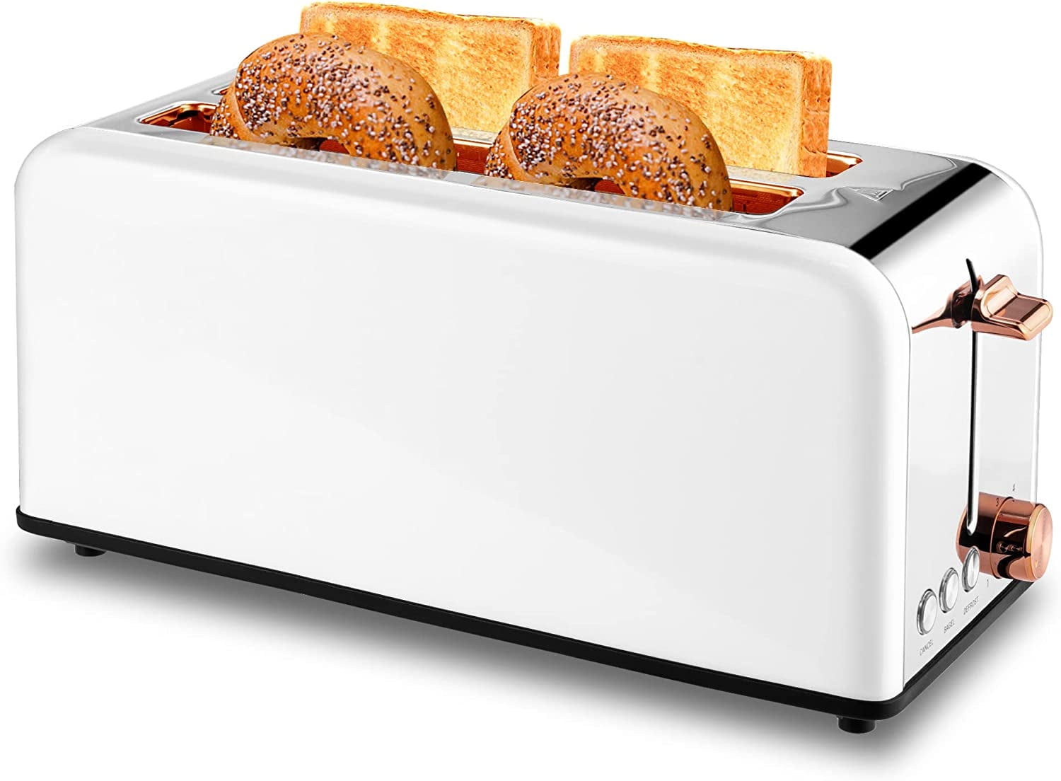 SUSTEAS 4-Slice Toaster, Stainless Steel with Removable Tray - Walmart.com