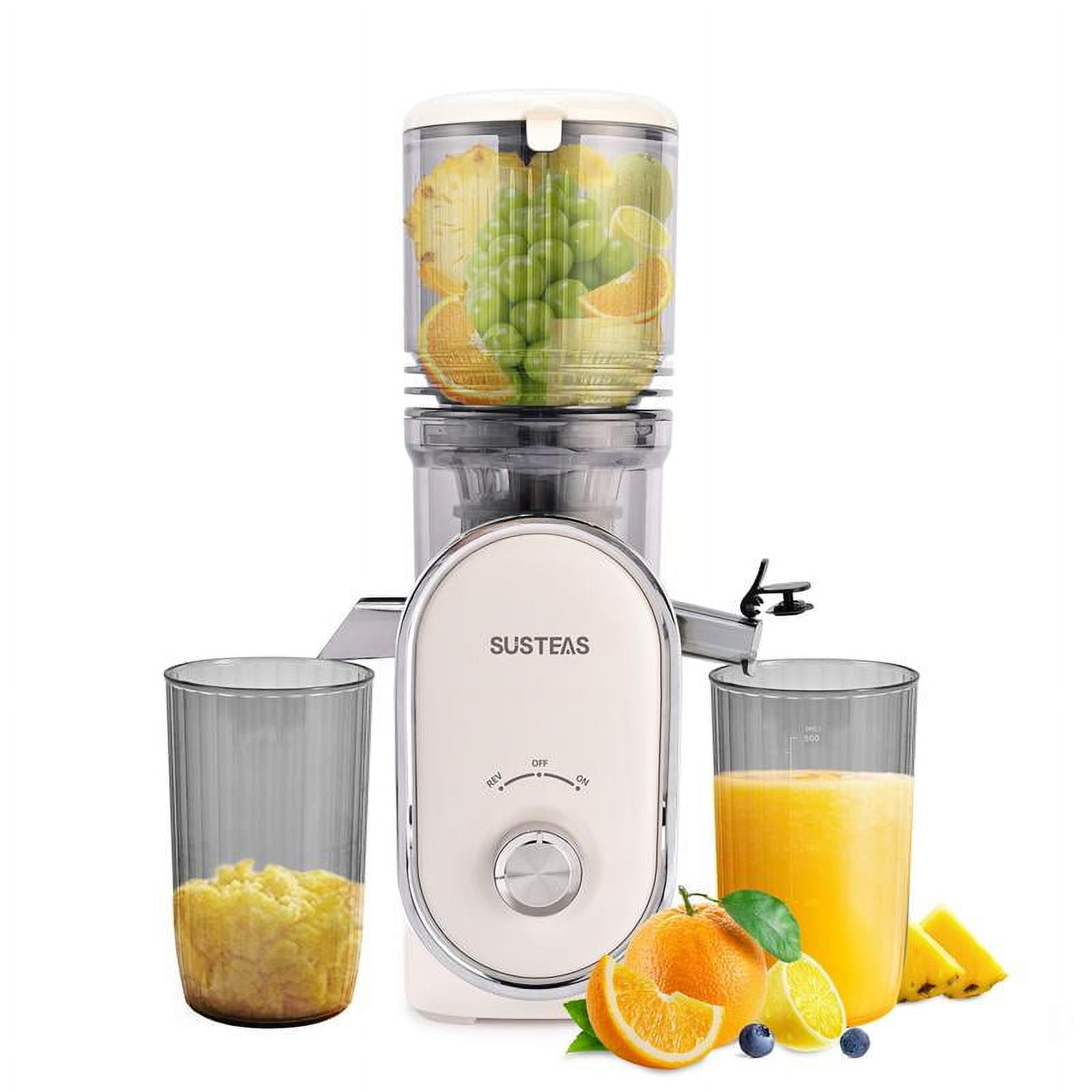 SUSTEAS Cold Press Juicer, 5.3 Inch Large Feed Opening, Slow Masticator ...