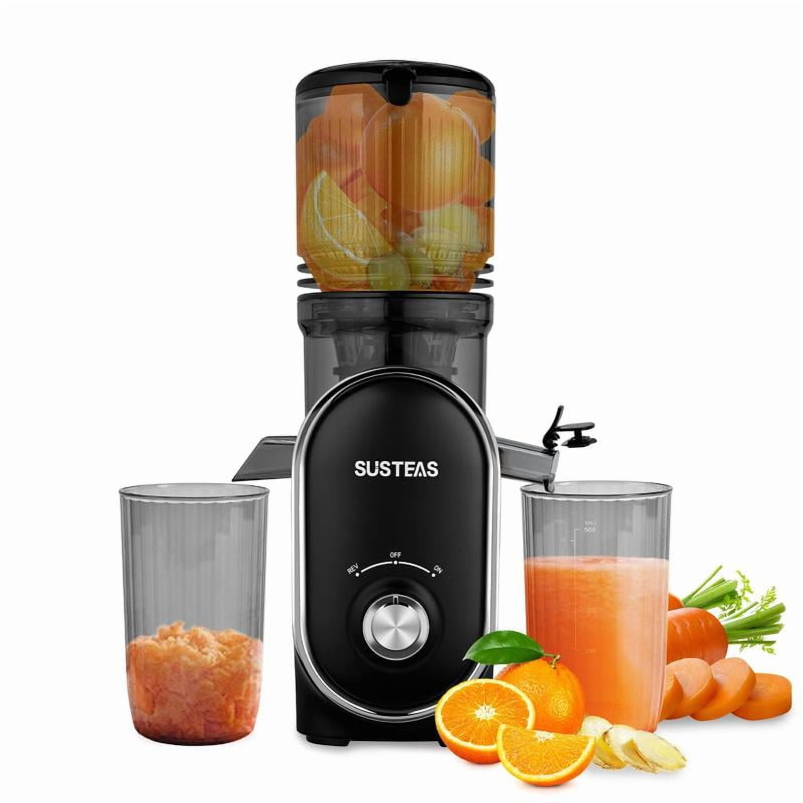 SUSTEAS Cold Press Juicer, 5.3 Inch Large Feed Opening, Slow Masticator ...