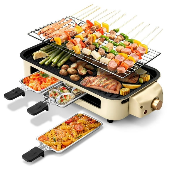 Electric Indoor Grill, 2 in 1 Indoor Grills for Kitchen with Grill Net ...