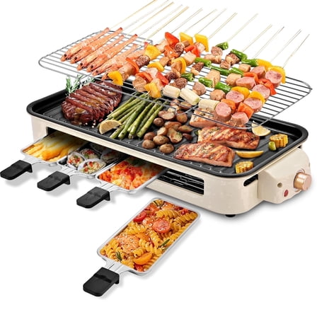 Elite Gourmet Large 12” Deluxe Indoor Grill with Removable Tempered ...