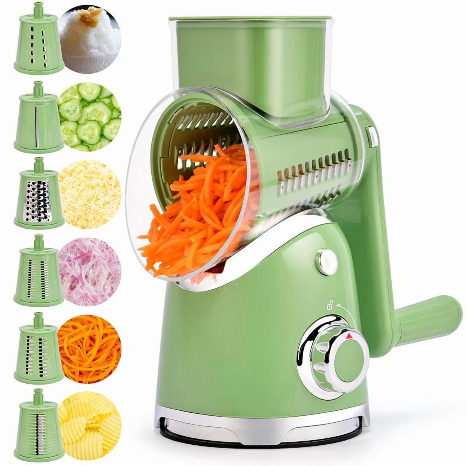 SUSTEAS Rotary Vegetable Chopper - 6 Blades, Suction Base, Handle ...
