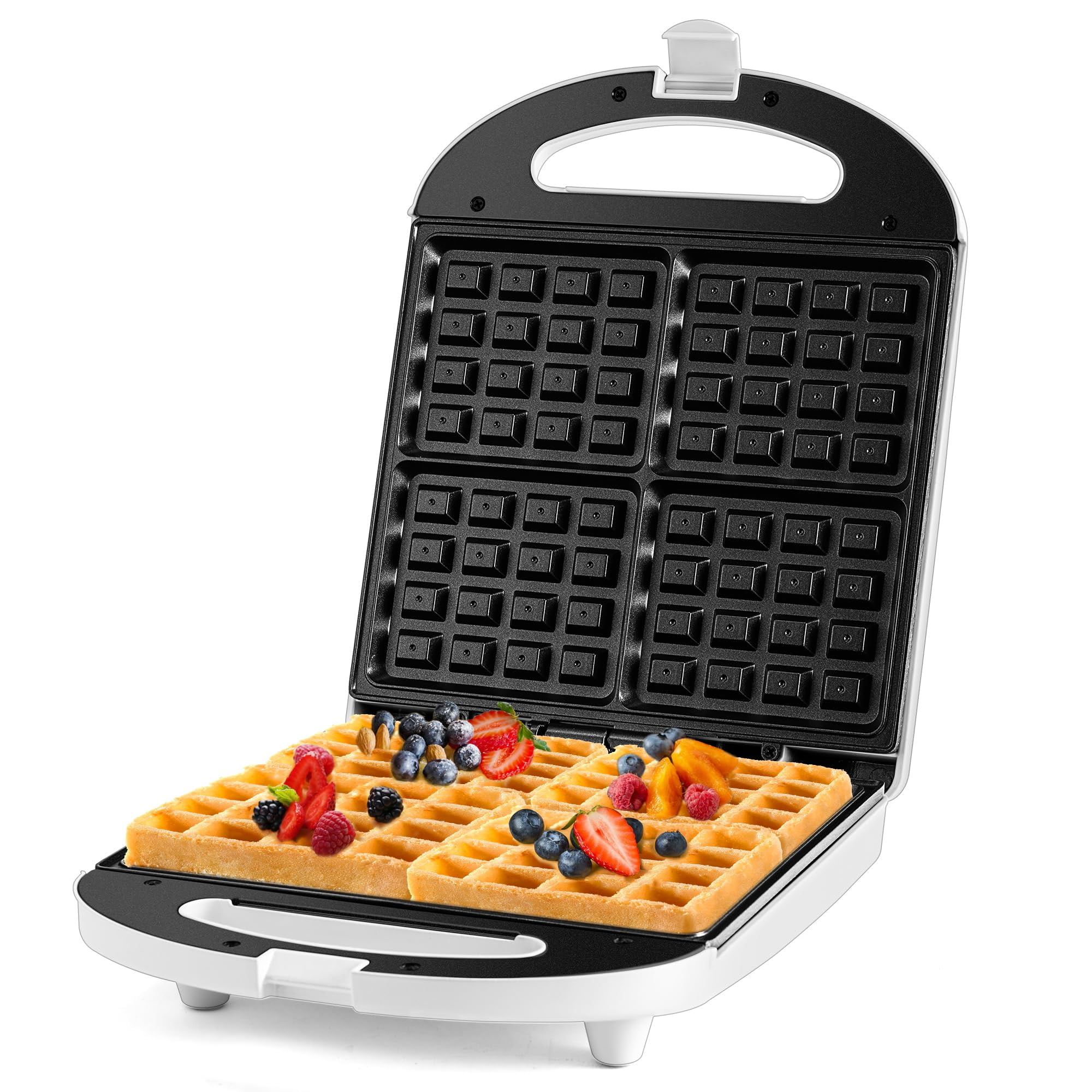SUSTEAS Waffle Maker, Waffle Irons Non-Stick for Easy Cleanup, 4-Slice ...