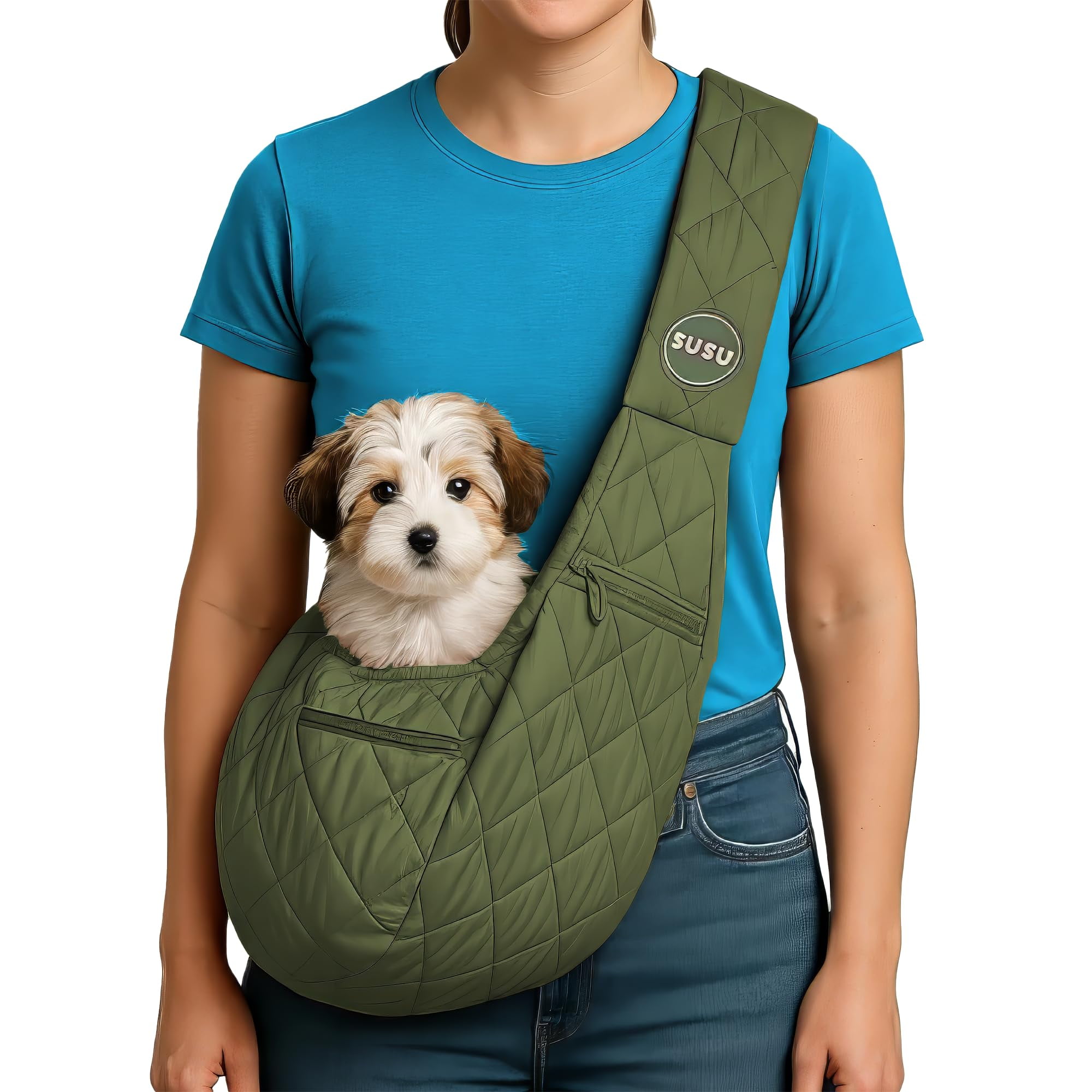 SUSU PET CO. Cat & Dog Carrier Sling - Hands-Free Puppy Sling, cat ...