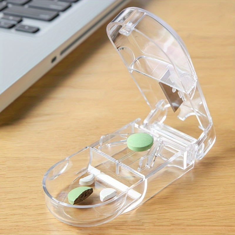 SUSUSU 2-In-1 Pill Cutter & Box - Odorless Portable Design For Vitamins ...