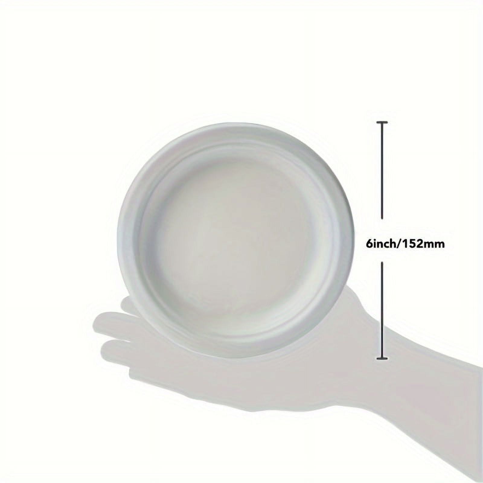 SUSUSU 6 Inch Heavy Duty Disposable Plates Sugarcane Fiber Paper Plates ...