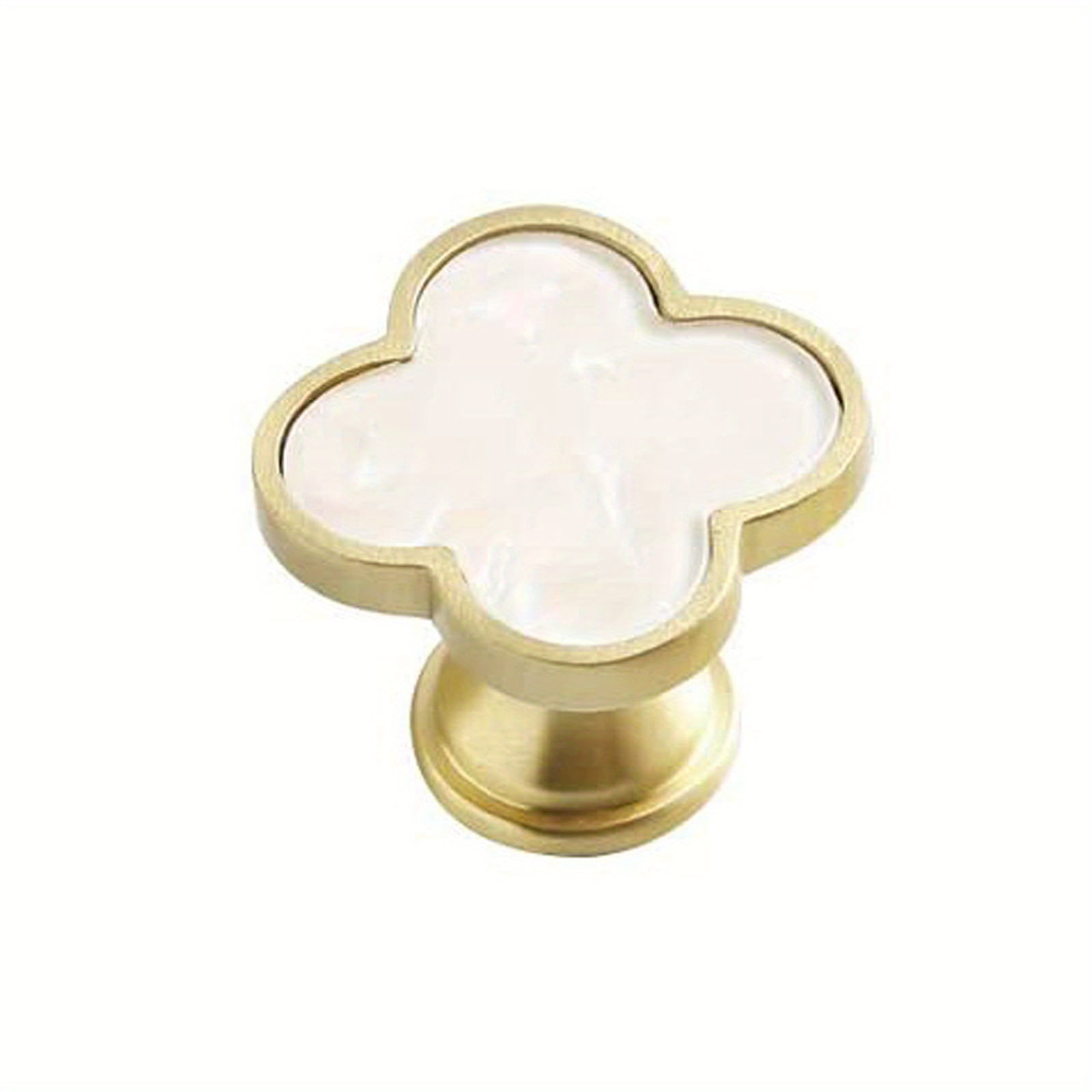 SUSUSU Drawer Knobs Cabinet Knobs Pull Handles Clover Brushed Brass ...