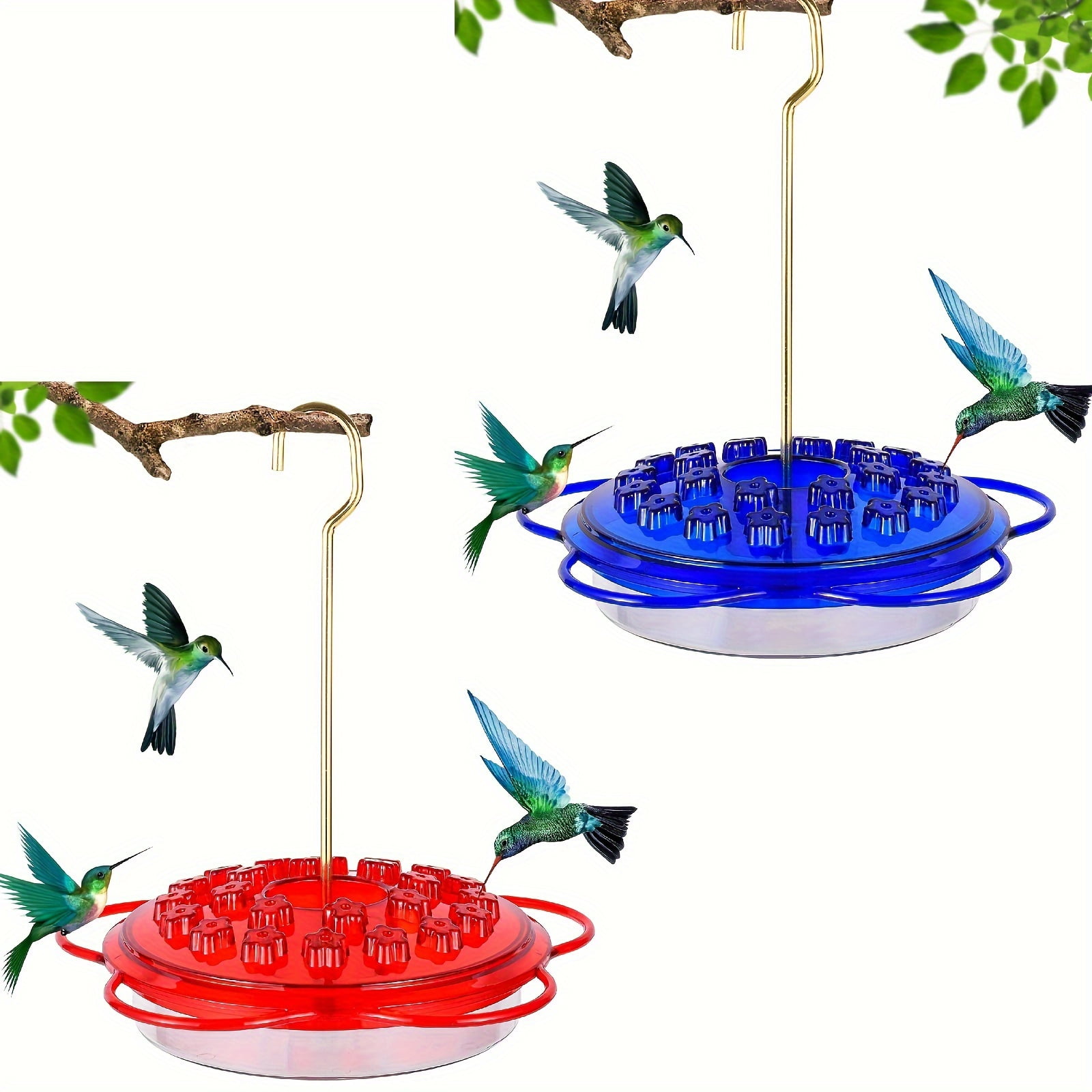 SUSUSU Hanging Hummingbird Feeders Leak-Proof Outside Garden Saucer ...