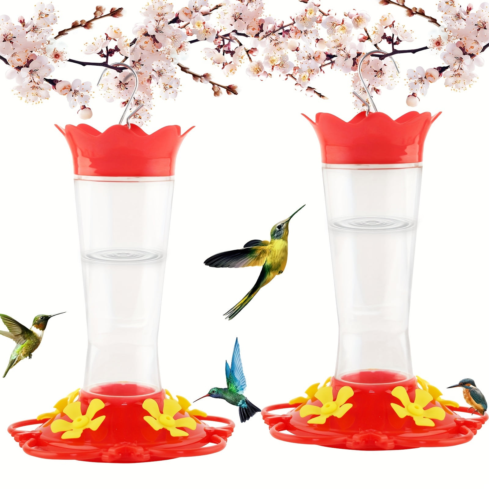 SUSUSU New Design Hummingbird Feeder for Outdoors 2 Pack Hummingbird ...