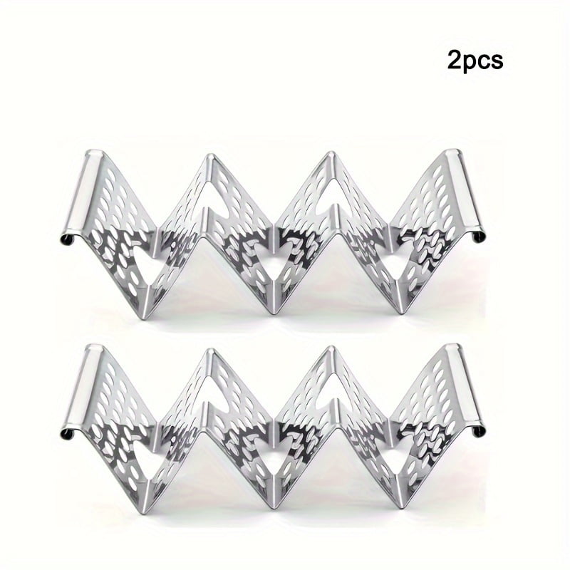 SUSUSU Premium Stainless Steel Taco Holders - Space-Saving Taco Trays ...