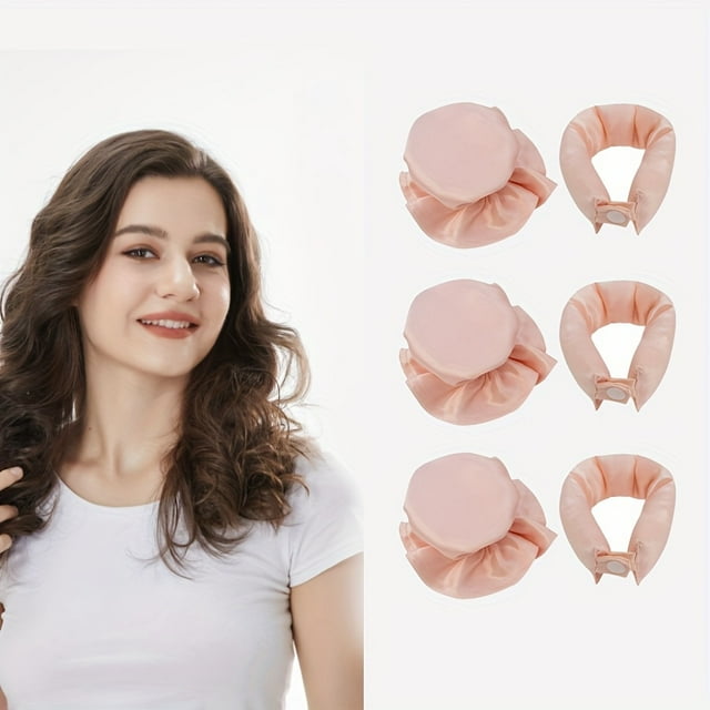 SUSUSU Satin Heatless Hair Curlers Set Overnight Hair Rollers Headband ...